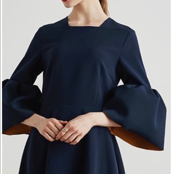 Miss Look | Dresses | Navy Blue Beautiful Bell Sleeve Midi Dress | Poshmark